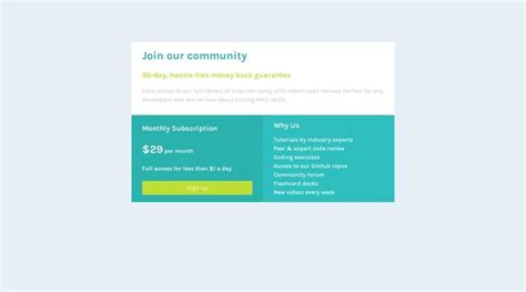 Frontend Mentor Single Price Grid Component Coding Challenge Solution