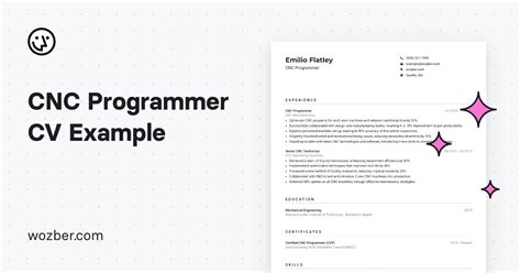 CNC Programmer CV Example