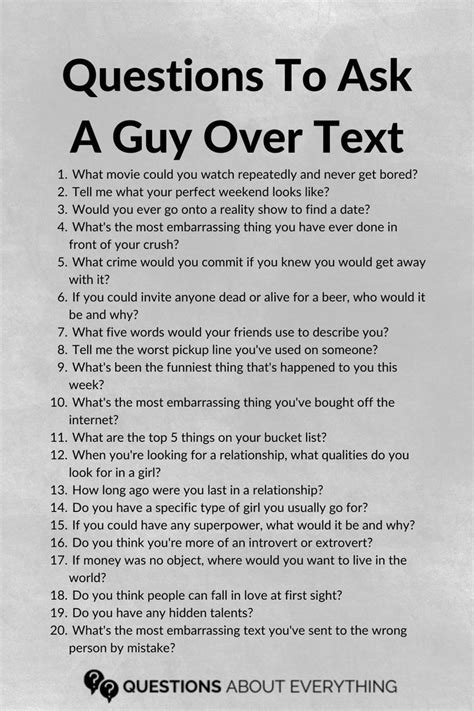 Amazing Questions To Ask A Guy Over Text To Get To Know Him Fun Questions To Ask