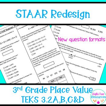 STAAR Redesign Practice Questions Rd Grade Place Value By Right Now Resources