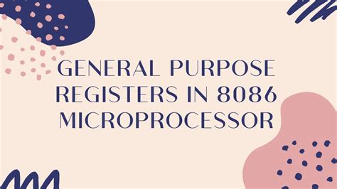 8086 Assembly Language Registers General Purpose Registers In 8086