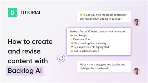Backlog Ai Assistant Tutorial Create And Revise Project Content Youtube