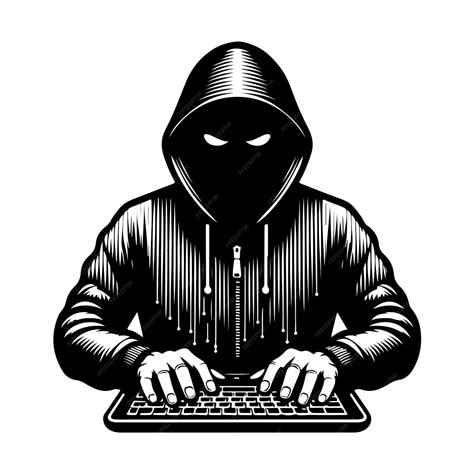 Hacker Silhouette Vektor Computer Hacker Mit Laptop Ikonen Illustration Premium Ki Generierter