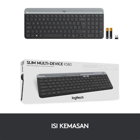 Jual Logitech K580 Keyboard Slim Multi Device Wireless Bluetooth Graphite Shopee Indonesia
