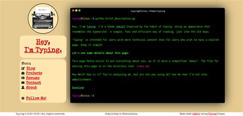 Github Williamcanintyping Jekyll Template Syringe Typing Is A Template For Jekyll Built