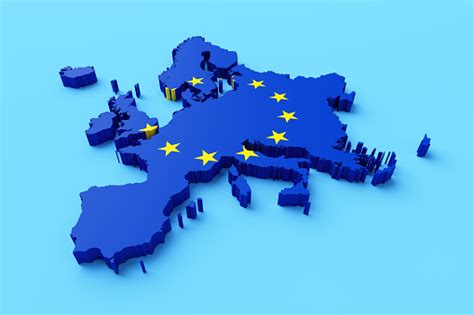 파란색 배경에 유럽 연합 국기로 질감 된 유럽 연합의 국제 국경 0명에 대한 스톡 사진 및 기타 이미지 0명 3차원 형태 Eurozone Istock