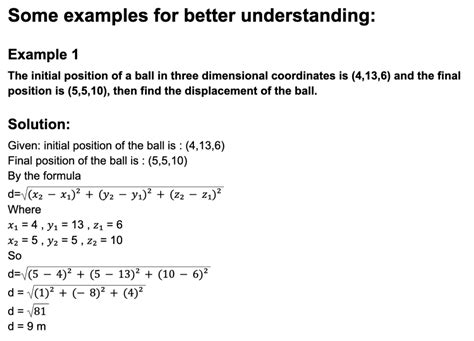 displacement formula derivation and examples sciencequery
