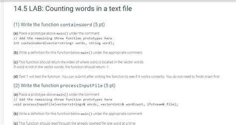 Solved LAB Counting Words In A Text File Write The Chegg