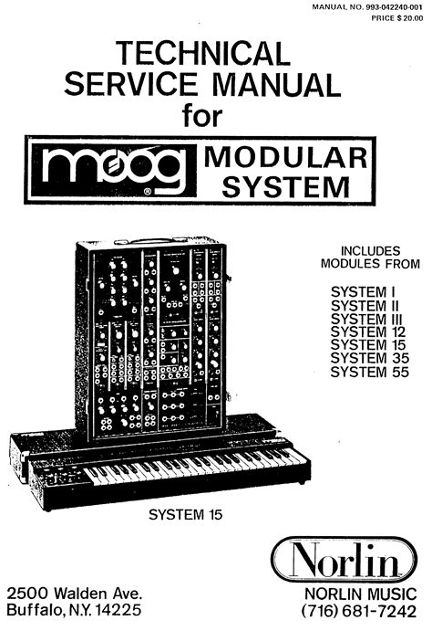 Moog Modular System I Ii Iii 12 15 35 55 Service Manual Download
