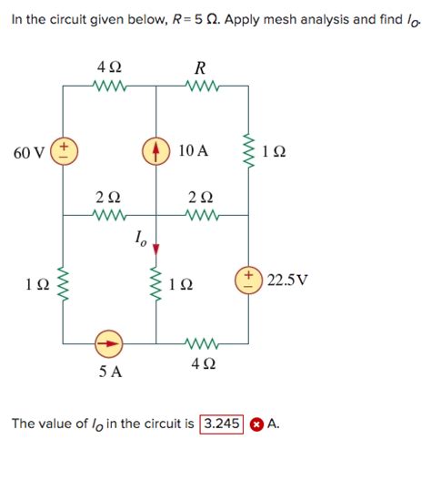 solved in the circuit given below r 5Ω apply mesh analysis