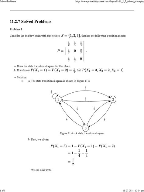 Solved Problems Pdf Markov Chain Statistical Theory