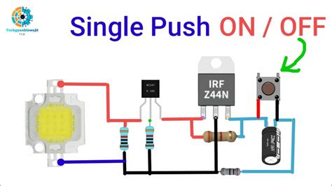 Single Push Button ON OFF Switch Circuit Overload Protection Circuit Z N Mosfet YouTube