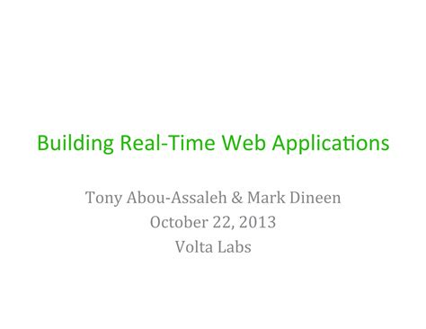 Building Real Time Web Applications Pdf Web Development Internet