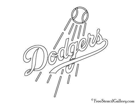 Mlb Los Angeles Dodgers Logo Stencil Free Stencil Gallery