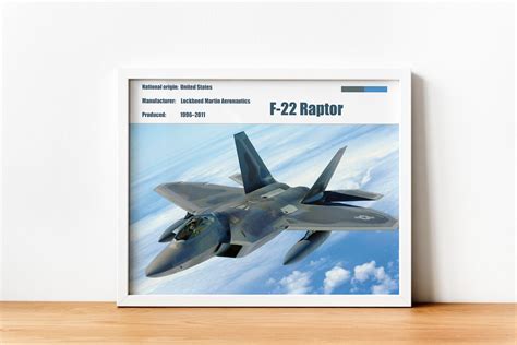 Lockheed Martin F 22 Raptor Poster Wall Art Artwork Room Decor War