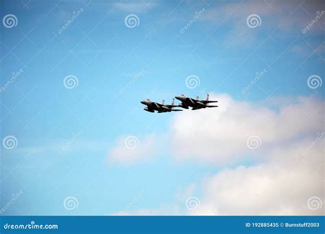 Usaf Mcdonnell Douglas F 15 Eagle Flying In Formation Flying Stock