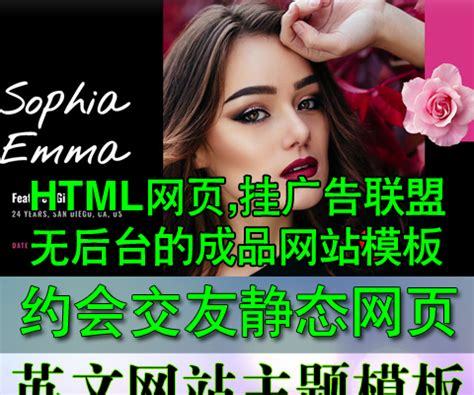 英文HTML静态网页模板 约会社交网站模板 成品网站 上传就成站页面模板 塔克网 WordPress主题 全自动采集发布整站模板