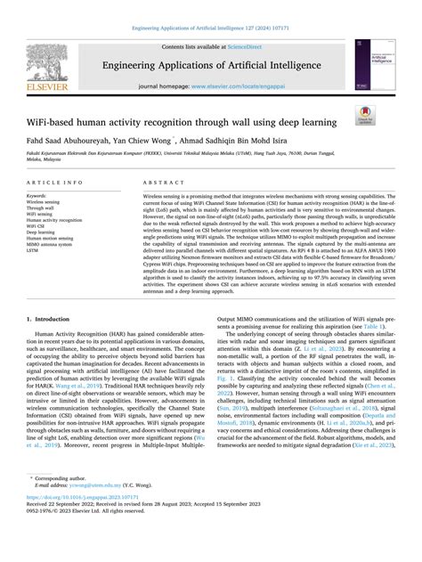 PDF WiFi Based Human Activity Recognition Through Wall Using Deep Learning