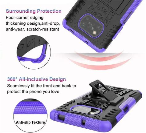 Armor Shockproof Case For Xiaomi Pocophone Poco X NFC Stand Holder Rugged Silicone Case For Mi