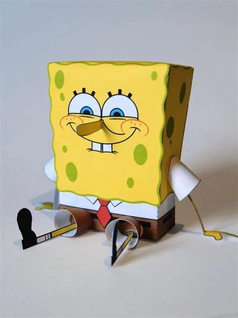 Spongebob 3d Paper Craft Template Pdf Download Diy Toy Patrick Star Squidward Mr Krabs