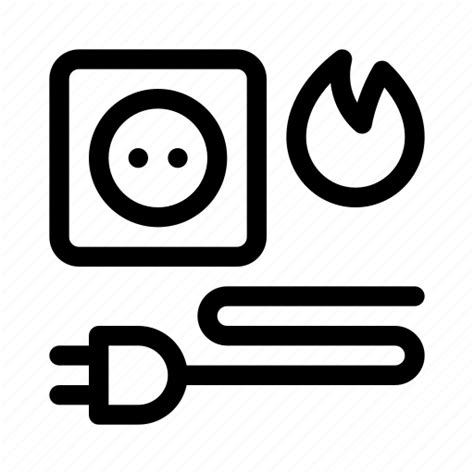 Socket Fire Firefighting Electrical Power Cable Icon Download On
