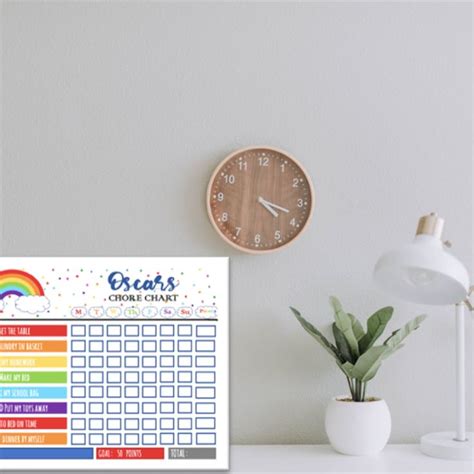 Editable Rainbow Reward Chart Printable Template