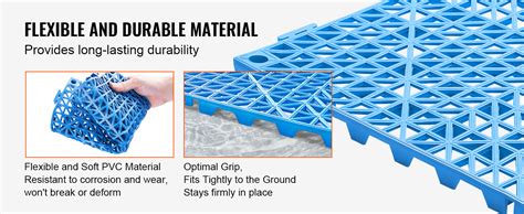 Vevor Interlocking Tile 50pcs Blue Drainage Tiles 12 X 12 Splicing Pvc Interlocking Drainage