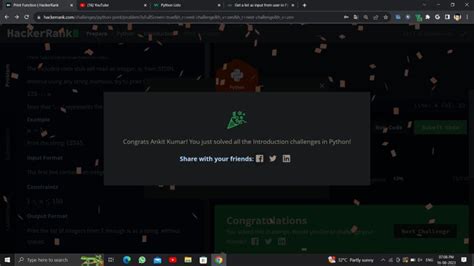 Ankit Kumar On Linkedin Pythonprogramming Hackerrankjourney