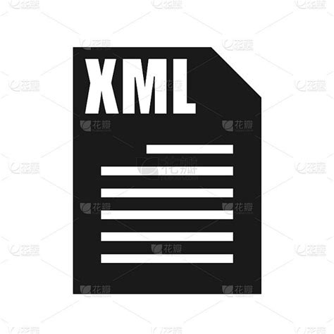 Xml文件矢量图标，平面设计风格