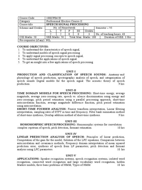 Fundamentals Of Speech Processing Pdf