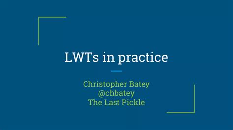 light weight transactions under stress christopher batey the last