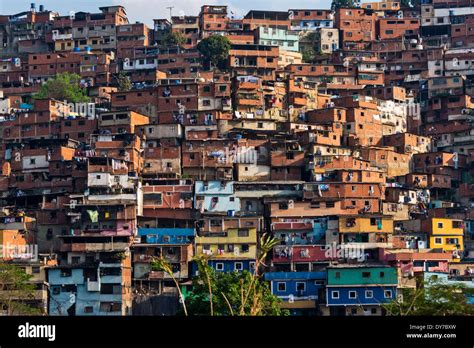Barrios Slums Of Caracas On The Hillside Caracas Venezuela Stock