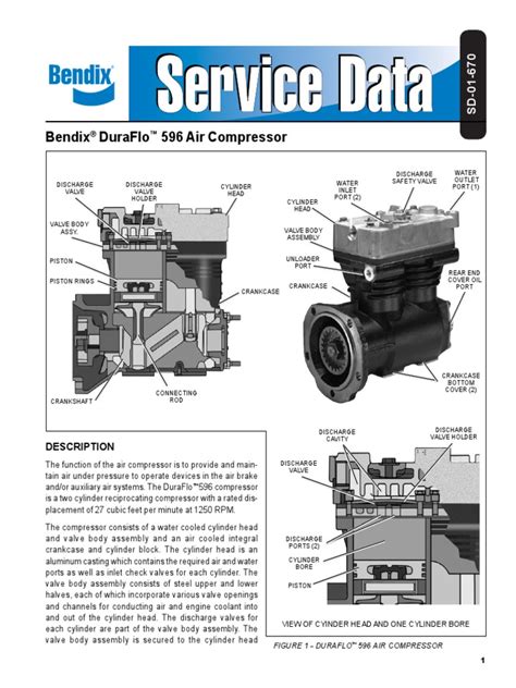 Bendix Duraflo 596 Air Compressor Description Pdf Piston Valve