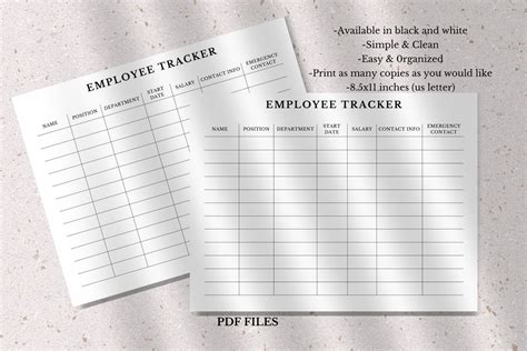 Printable Employee Tracker Employee Tracker Sheet Employee Tracker Template Employee Tracker