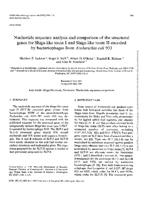 pdf nucleotide sequence analysis and comparison of the structural