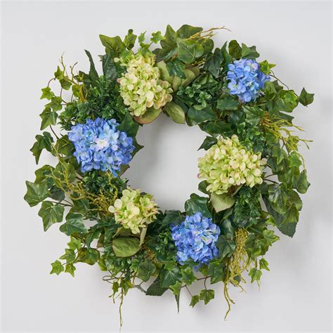 Blue And Green Hydrangea Wreath Darby Creek Trading