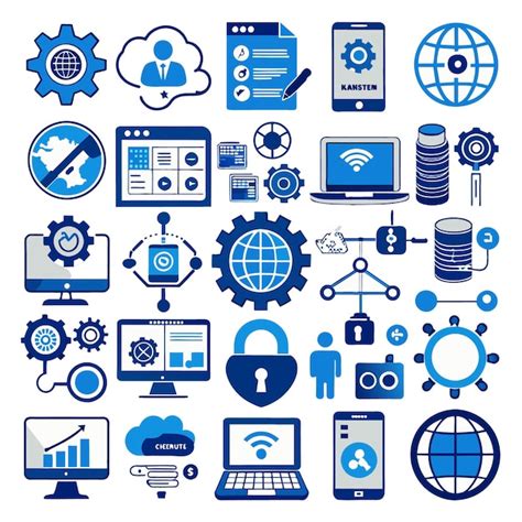 Premium Vector Set Of Technical Networking Icons