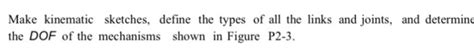 Solved Make Kinematic Sketches Define The Types Of All The