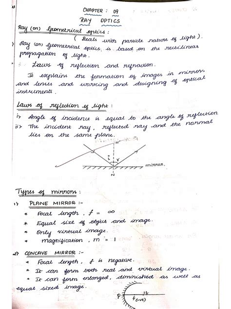 Ray Optics Notes Pdf