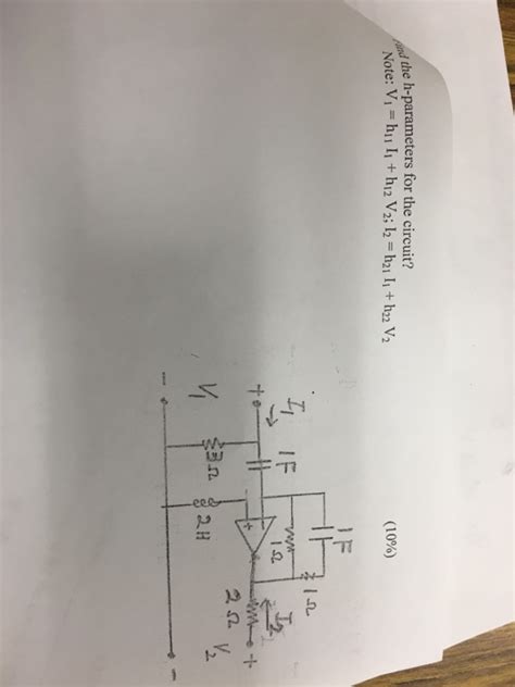 Solved Find The H Parameters For The Circuit Chegg