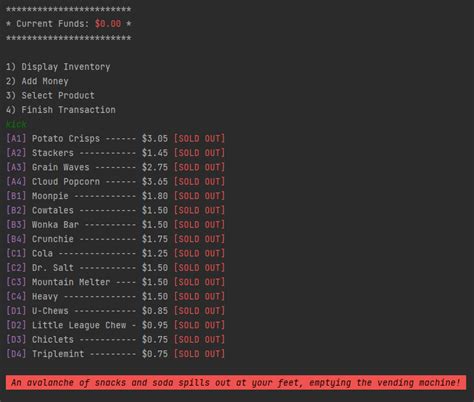 Github Kschuljakvendingmachine Java Console App
