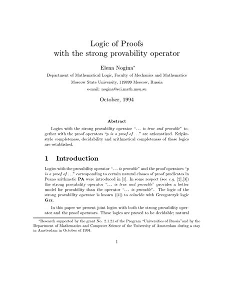 Pdf Logic Of Proofs With The Strong Provability Operator