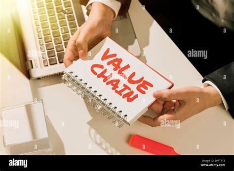 Hand Writing Sign Value Chain Concept Meaning Business Manufacturing
