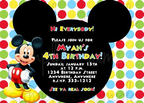 Free Printable Mickey Mouse 1st Birthday Invitations Templates Printable