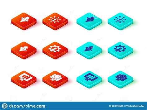 Set Monitor With Graph Chart Computer Monitor Sales Funnel Arrows Human Gear Inside Business