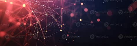 Futuristic Digital Network Visualization With Glowing Nodes And Lines Representing Data