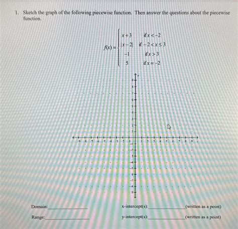 solved 1 sketch the graph of the following piecewise