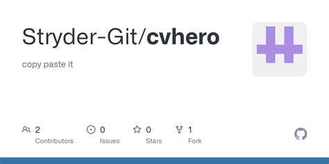 Github Stryder Gitcvhero Copy Paste It
