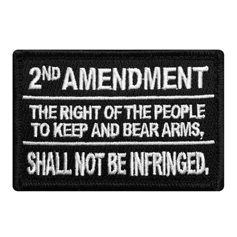 2nd Amendment Patch Embroidered Hook Black Miltacusa