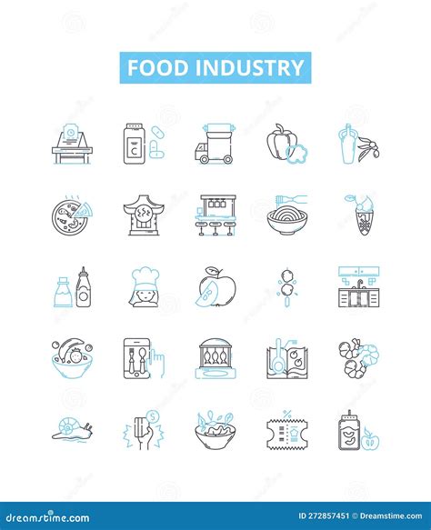 Food Industry Vector Line Icons Set Food Industry Production Processing Manufacturing